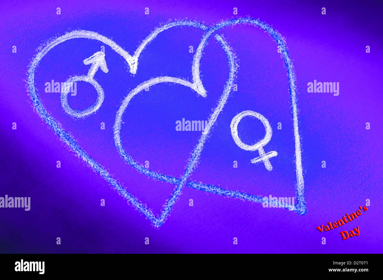 Two hearts intertwined to the day of Valentine Stock Photo - Alamy