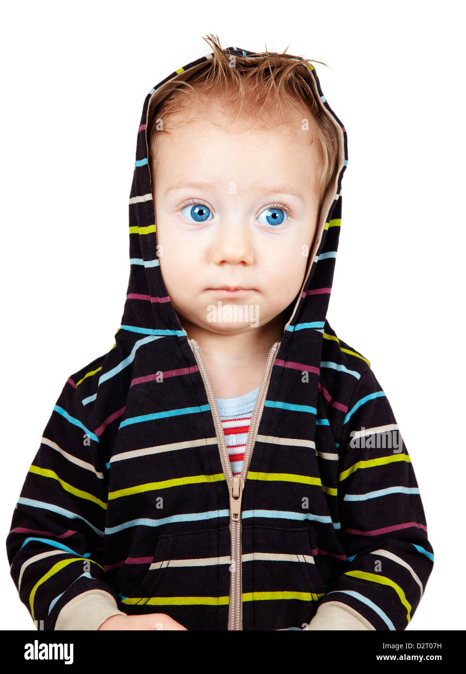 Studio portrait of a serious one year old baby boy Stock Photo - Alamy