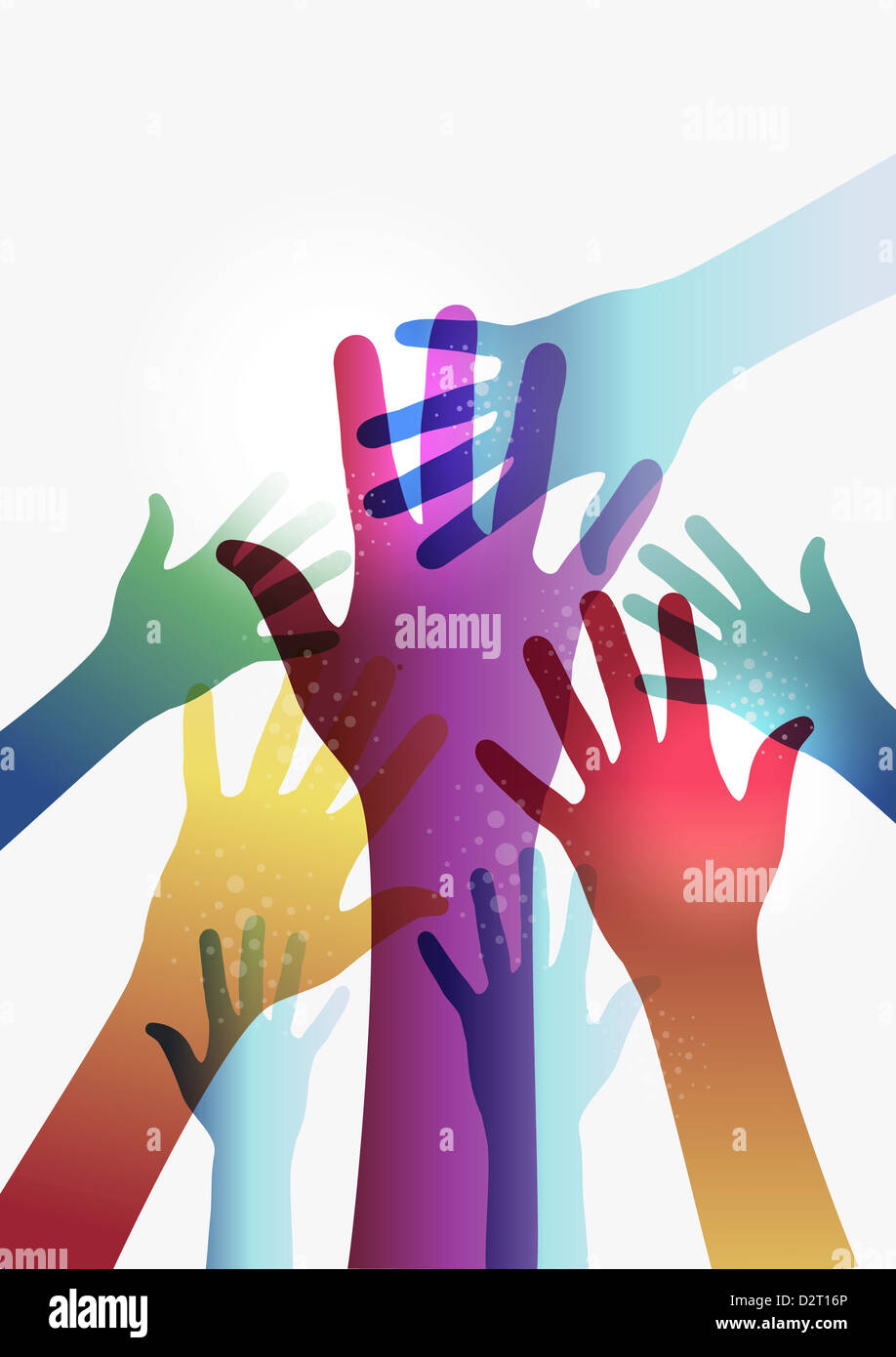 Diversity transparent hands on white background. EPS 10 vector ...
