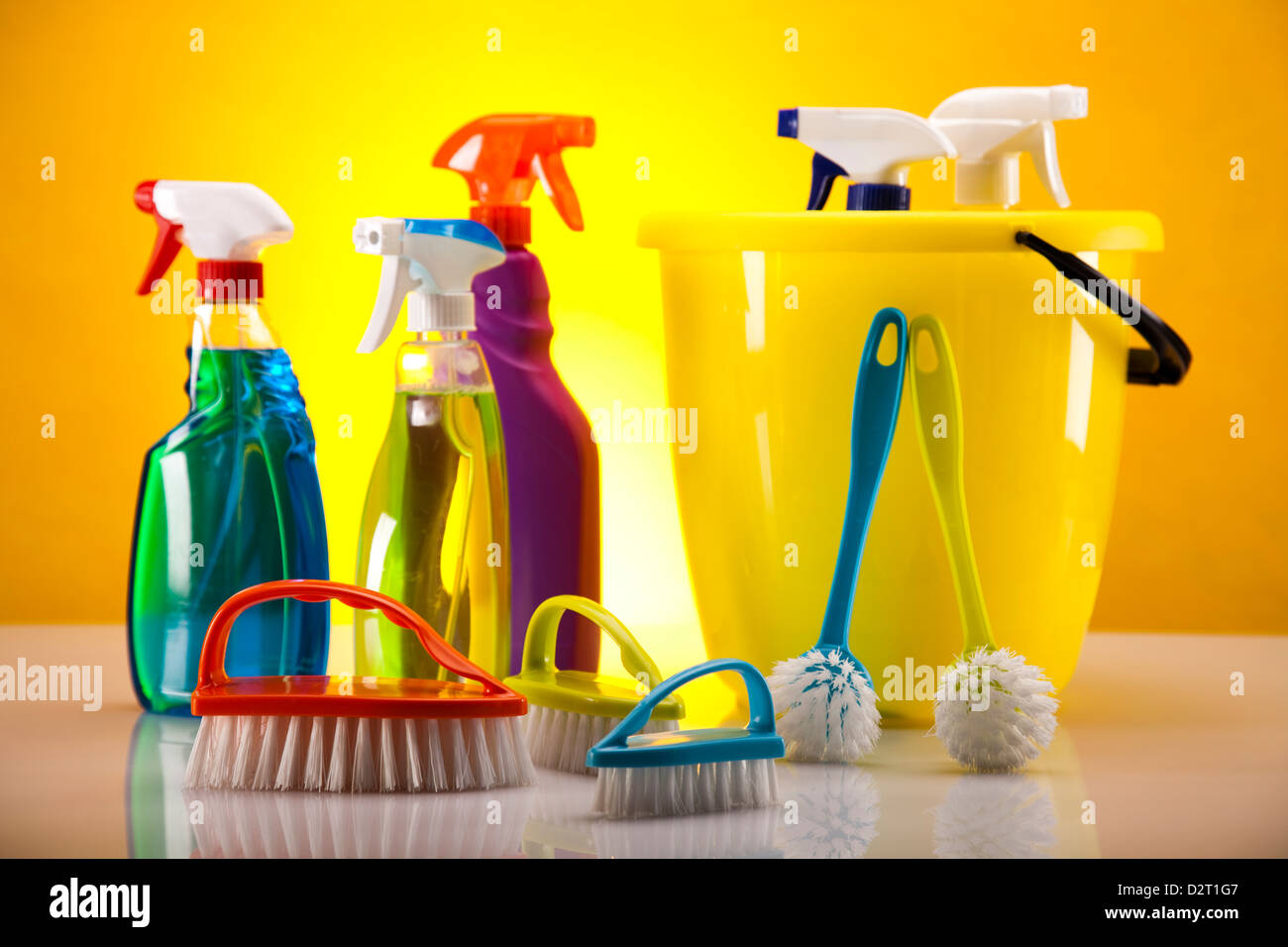 House cleaning products Stock Photo - Alamy