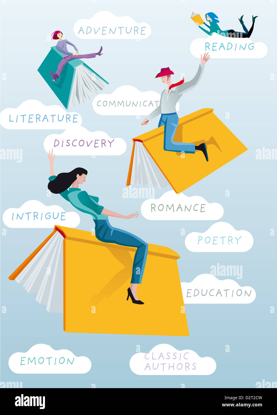 Men women riding books in hi-res stock photography and images - Alamy