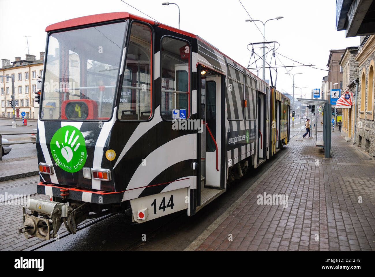 Older style tram, in service, characteristic of many East European ...