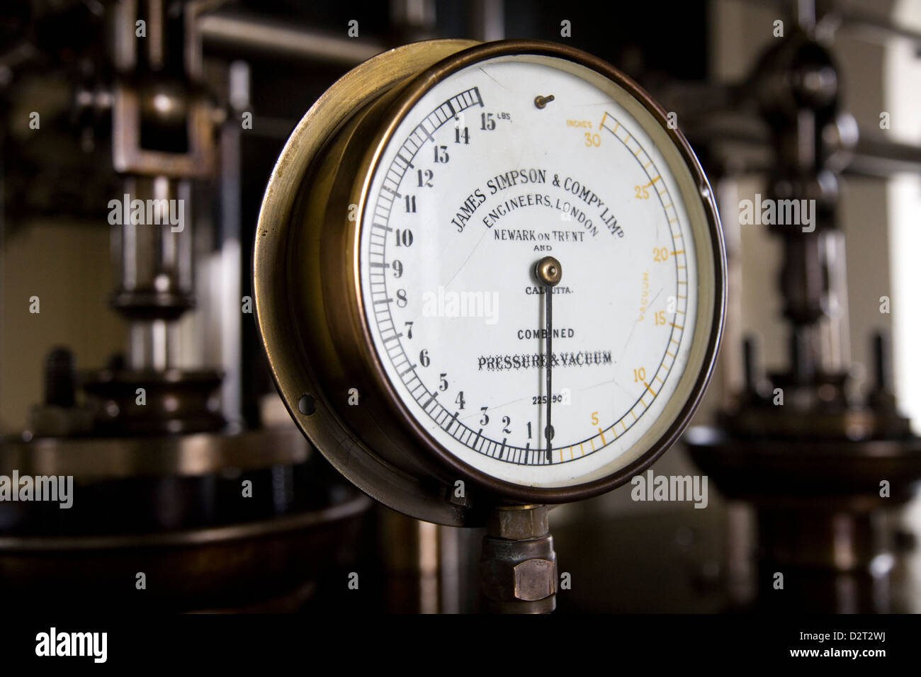 Pressure gauge / dial / display on Ninety Inch Cornish Beam engine (AKA ...