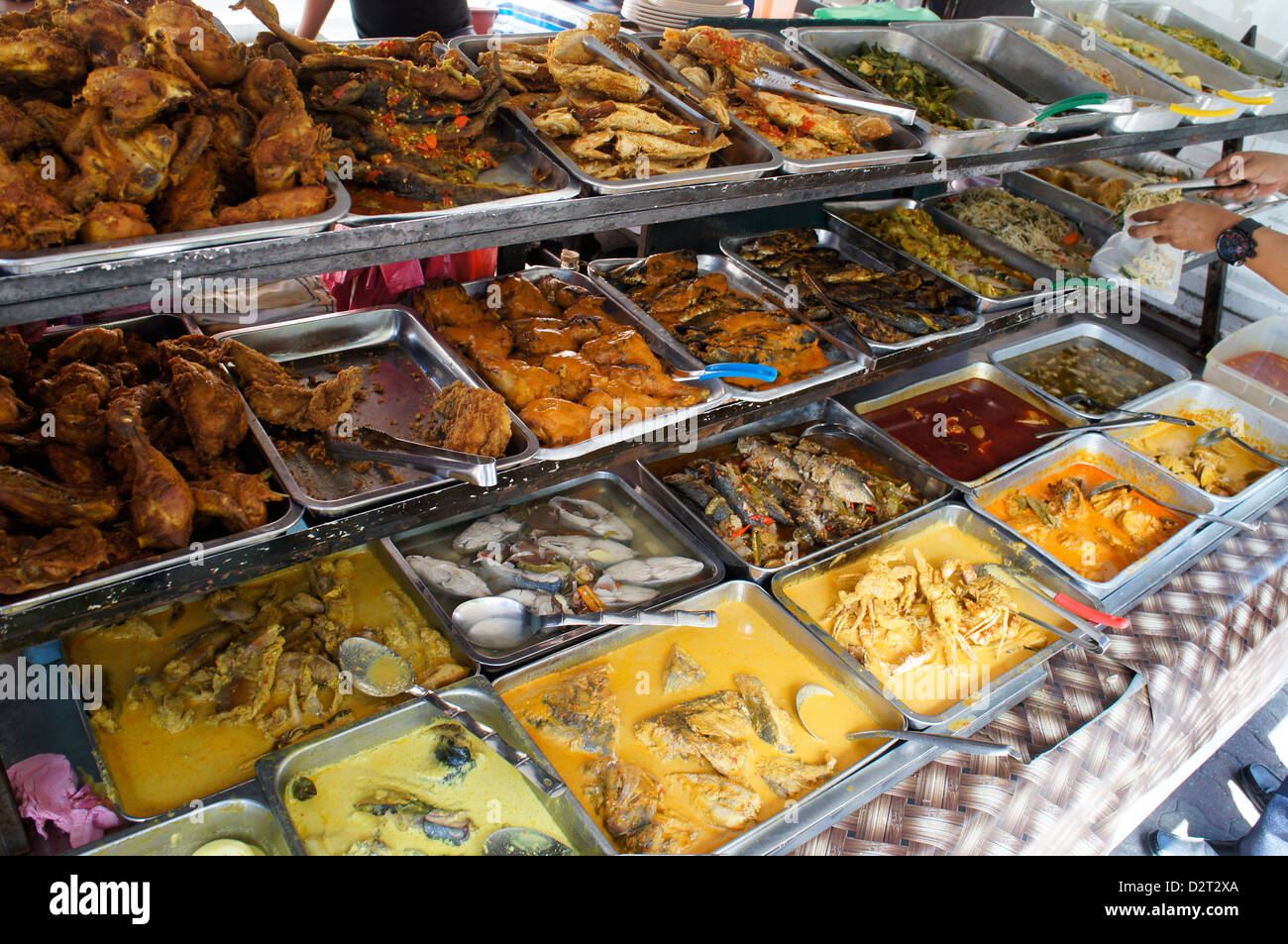 Malay hawker food stall with variety of dishes Stock Photo - Alamy
