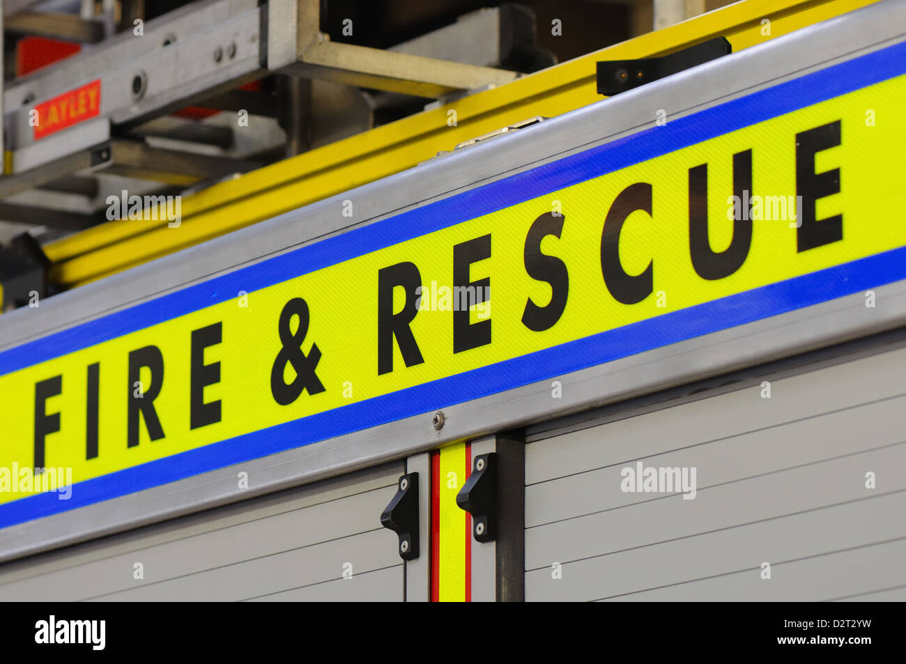 Livery on the side of a fire appliance Stock Photo - Alamy
