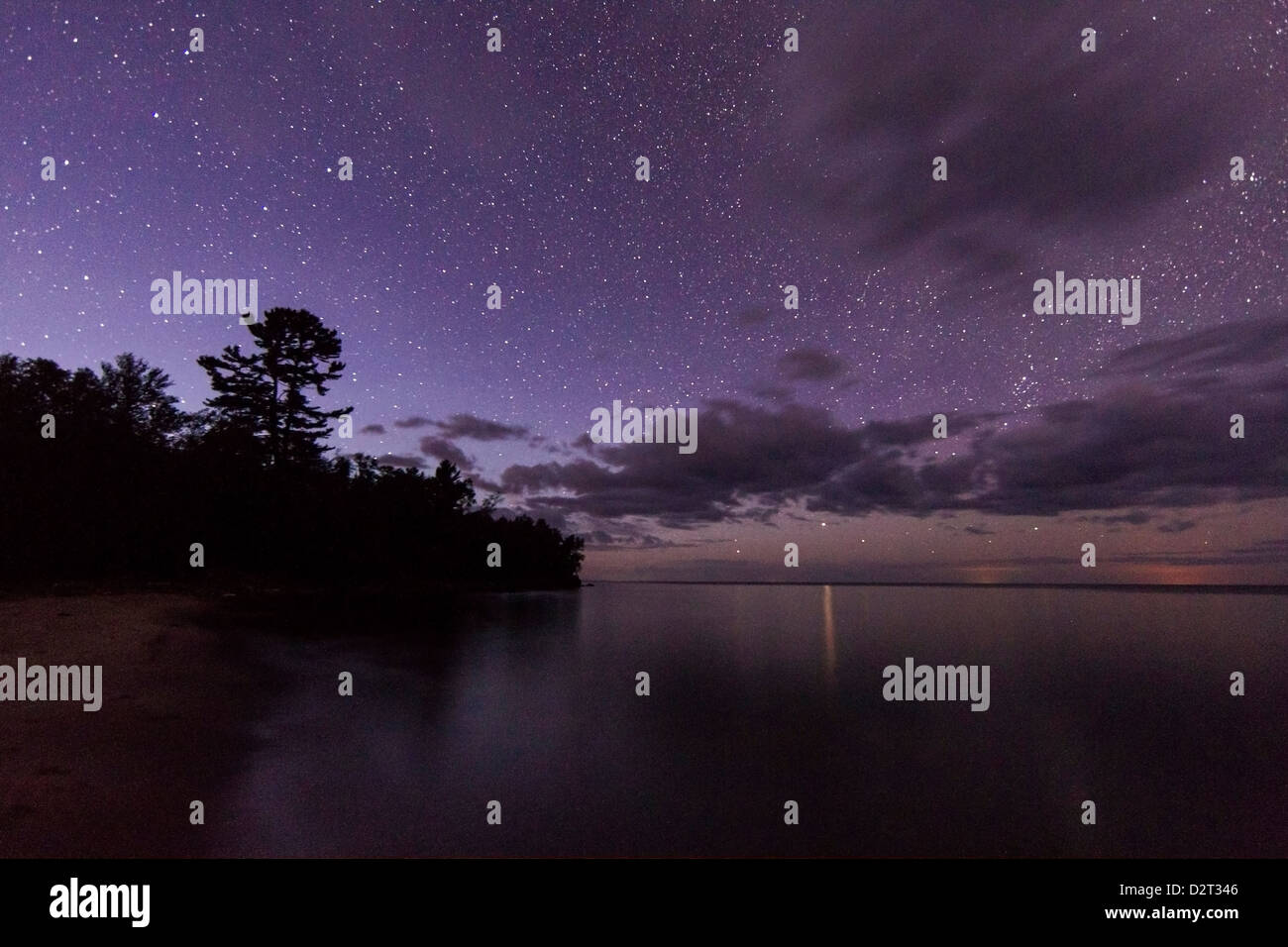 Stars over Lake Superior from York Island in the Apostle Islands ...