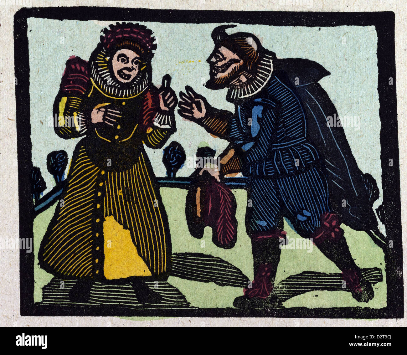 illustration of English tales folk tales and ballads. A man and a woman ...