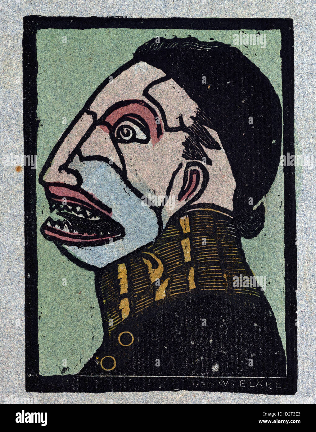 illustration of English tales folk tales and ballads. A man with sharp ...