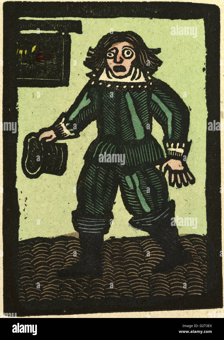 illustration of English tales folk tales and ballads. A man with a hat ...
