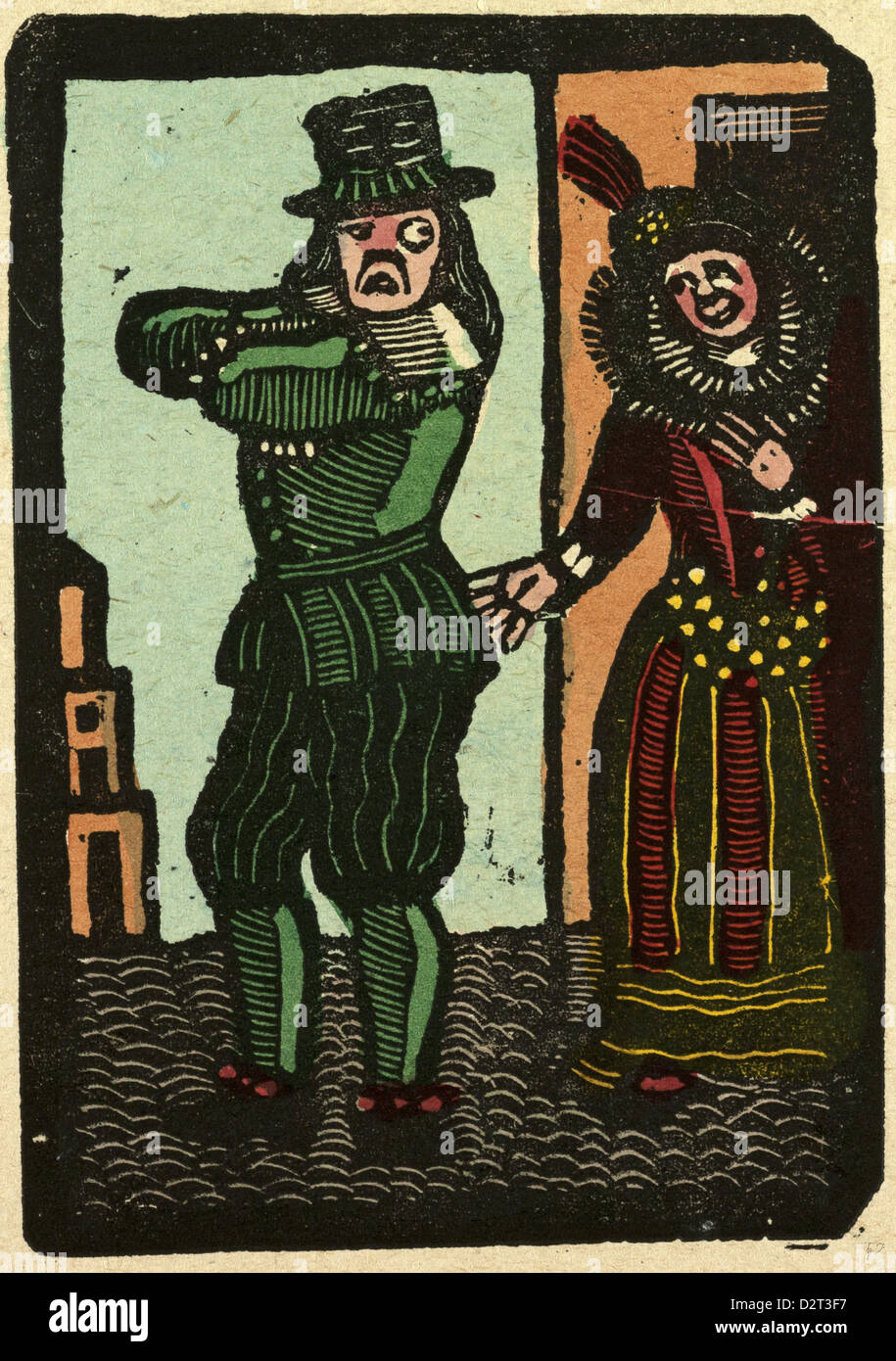 illustration of English tales folk tales and ballads. Woamn and man ...