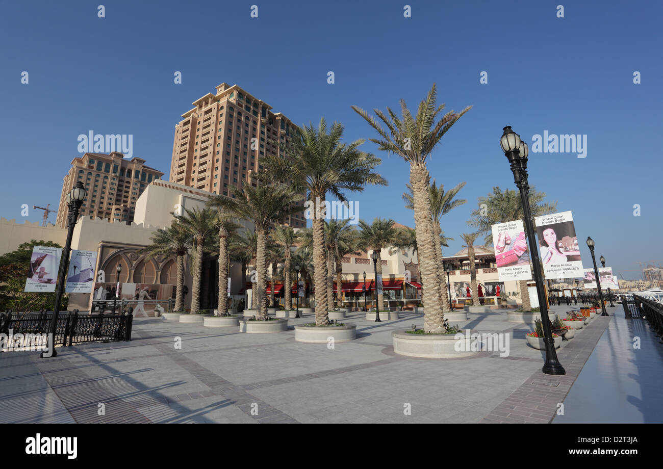Promenade in Puerto Arabia, Doha, Qatar, Middle East Stock Photo - Alamy