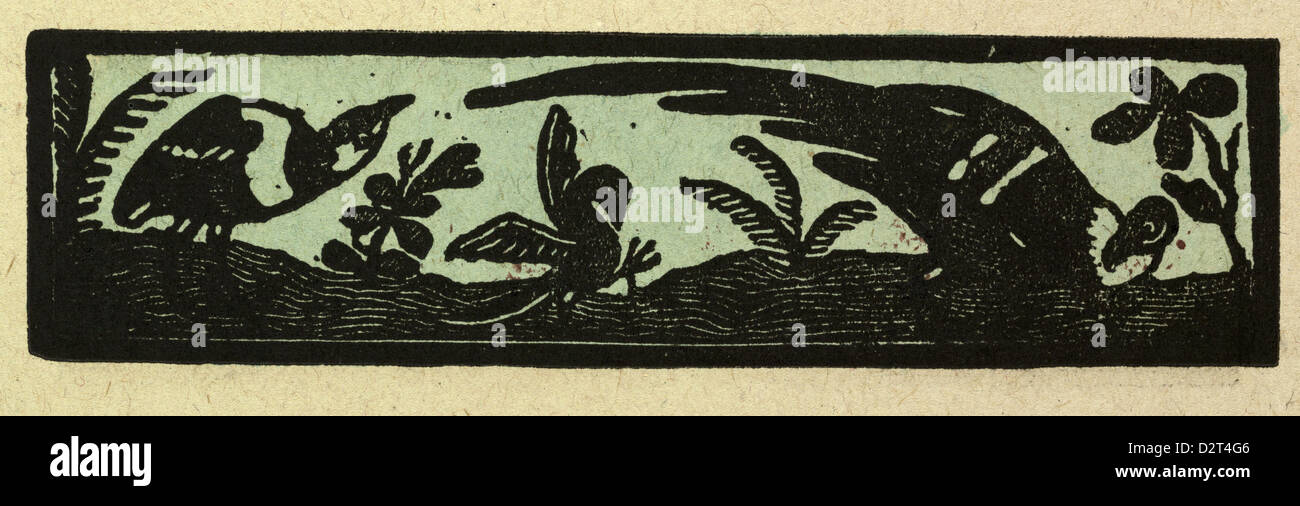 illustration of English tales folk tales and ballads. Three birds Stock ...