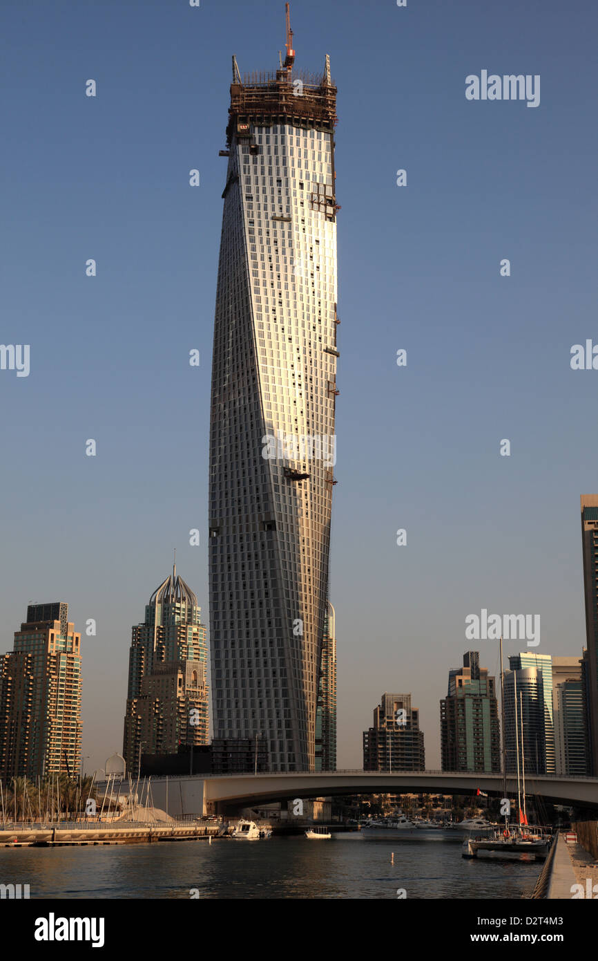 Infinity tower - skyscraper in Dubai Marina, United Arab Emirates Stock ...
