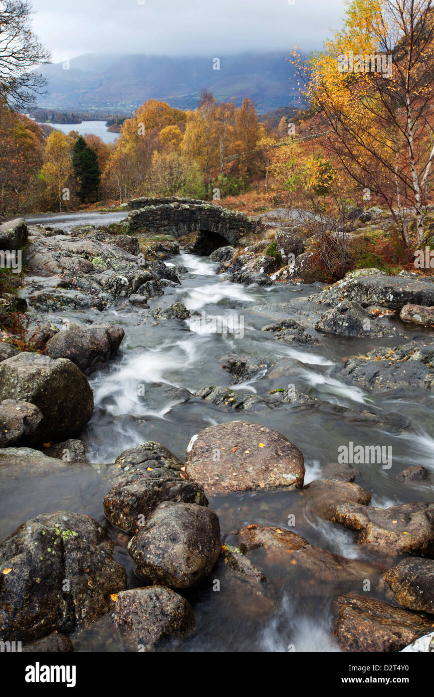 Ashness Bridge in autumn near Keswick, Lake District National Park ...