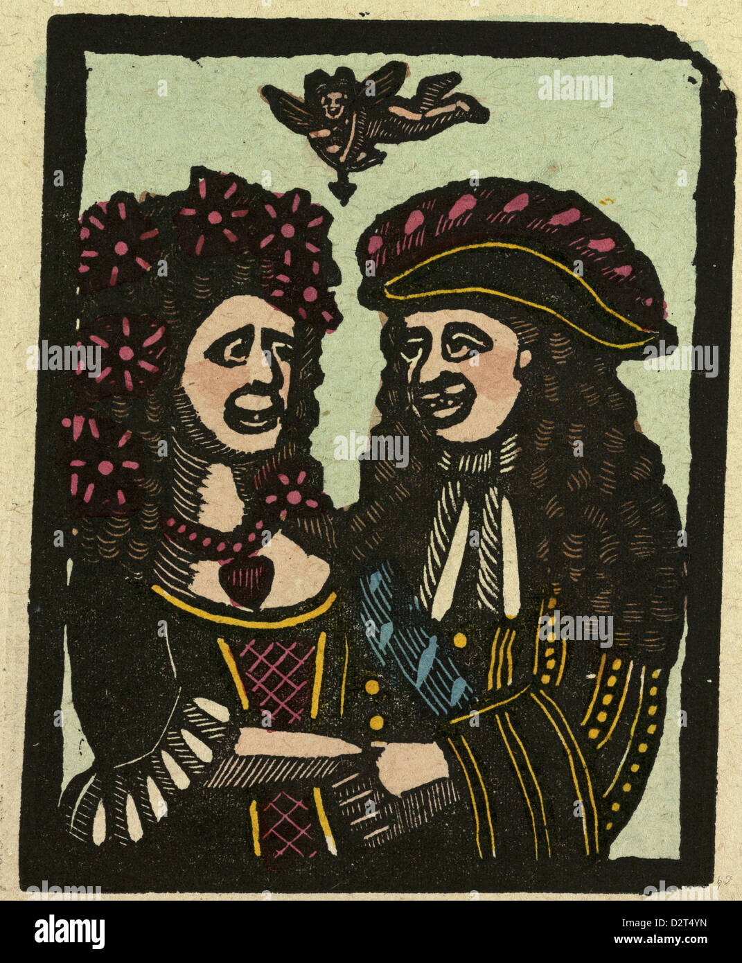 illustration of English tales folk tales and ballads. Two people in ...