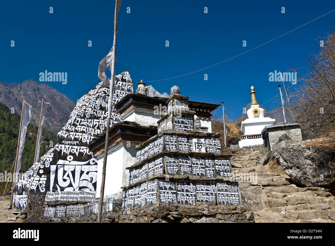 Mani Walls, Solu Khumbu Region, Nepal, Asia Stock Photo - Alamy