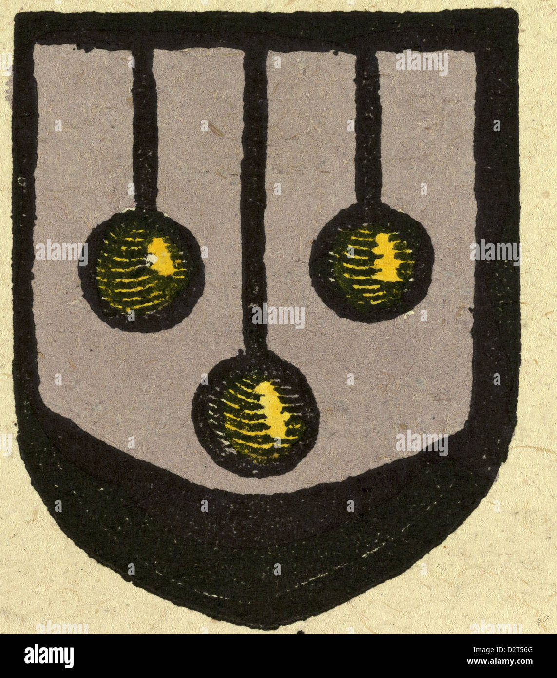 illustration of English tales folk tales and ballads. Coat of arms ...