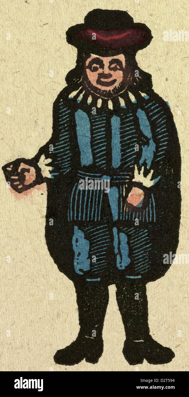 illustration of English tales folk tales and ballads. A man wearing ...