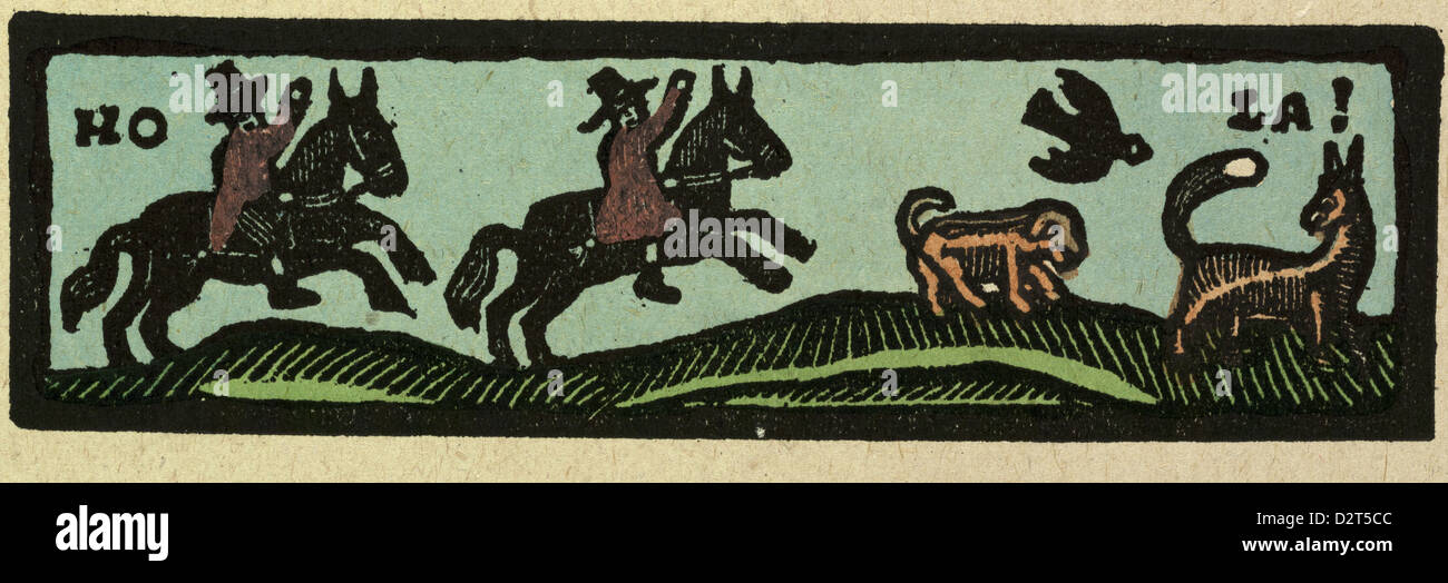 illustration of English tales folk tales and ballads. Two horsemen ...