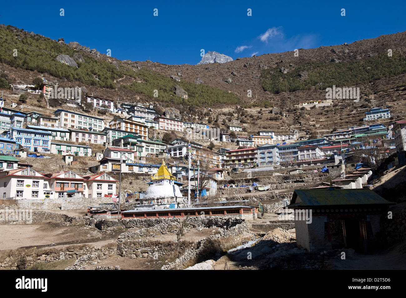 Namche Bazaar, Solu Khumbu Region, Nepal, Himalayas, Asia Stock Photo ...