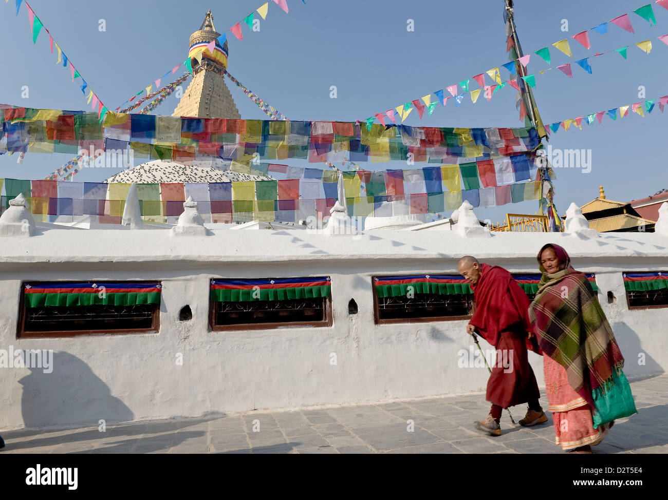 Boudhanath, UNESCO World Heritage Site, Kathmandu, Nepal, Asia Stock ...