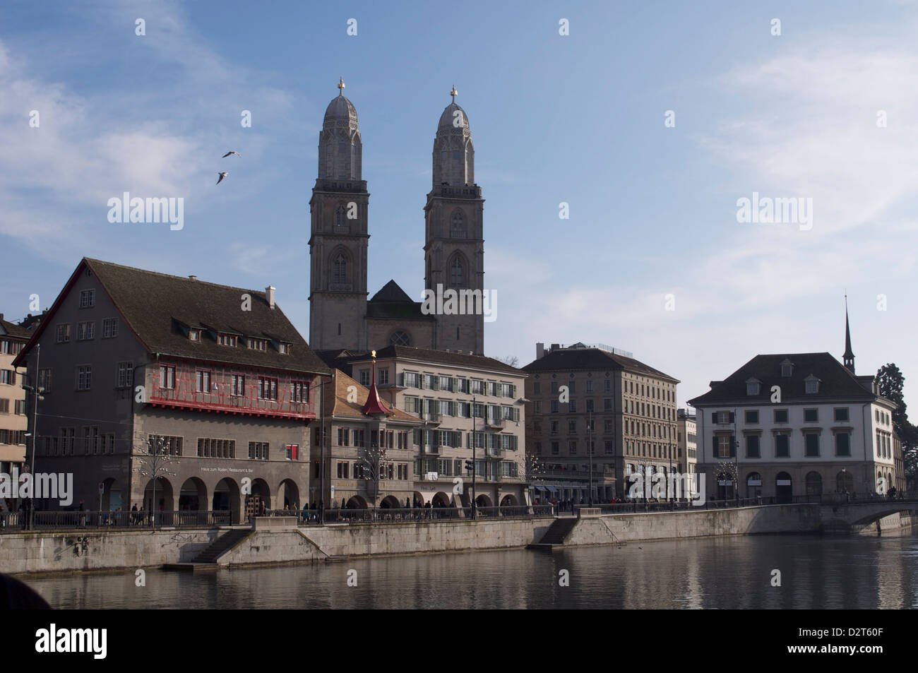 Zurich GrossMunster monastery Stock Photo - Alamy