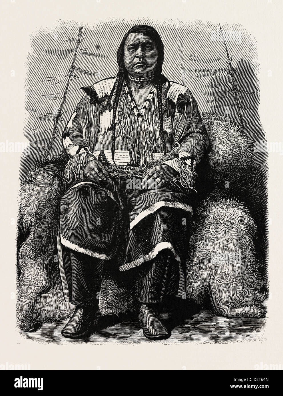 THE LATE UTE INDIAN CHIEF, OURAY, U.S., engraving 1880 1881 Stock Photo ...