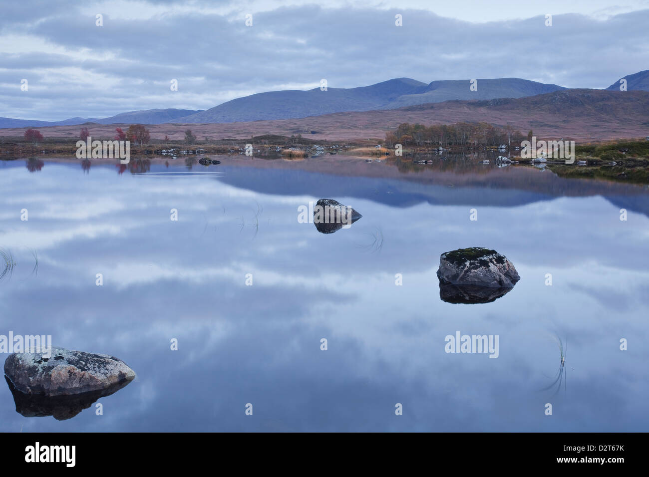 Loch Ba on Rannoch Moor at dusk, a Site of Special Scientific Interest ...