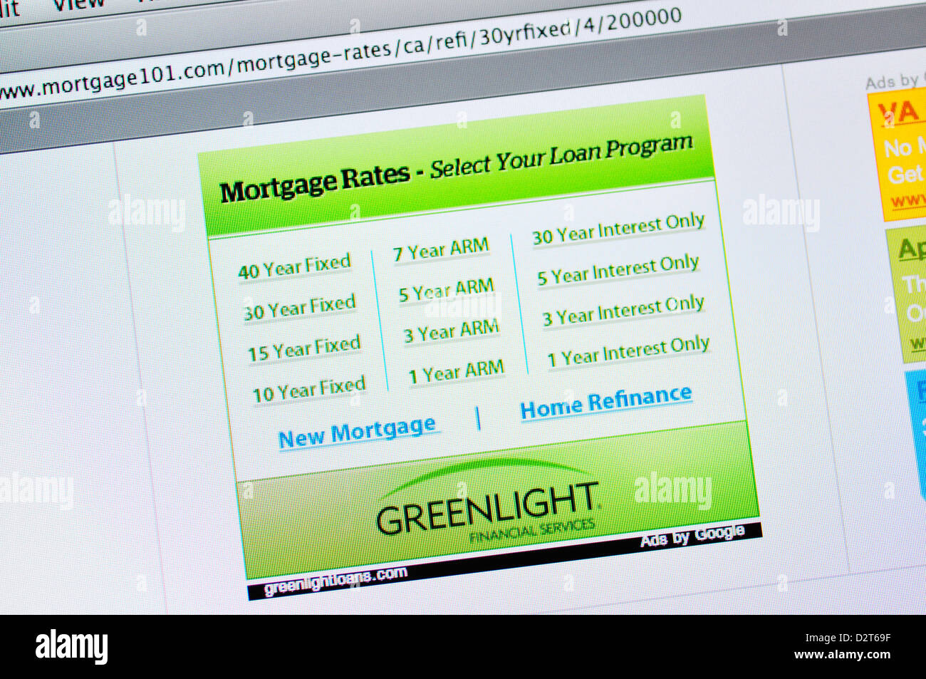 Online mortgage rate information Stock Photo - Alamy