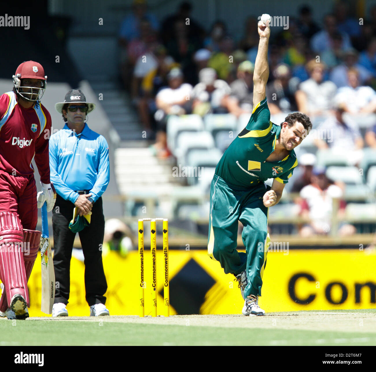Perth, Australia. 1st February 2013. Clint McKay in action during the ...