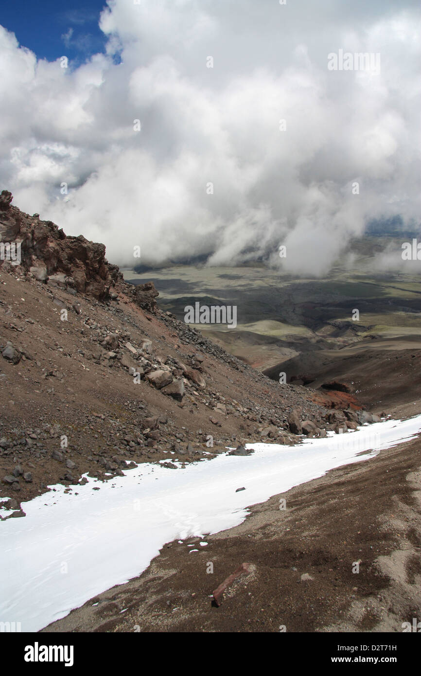 View from the Cotopaxi volcano, Ecuador. Volcanic rocks Stock Photo - Alamy