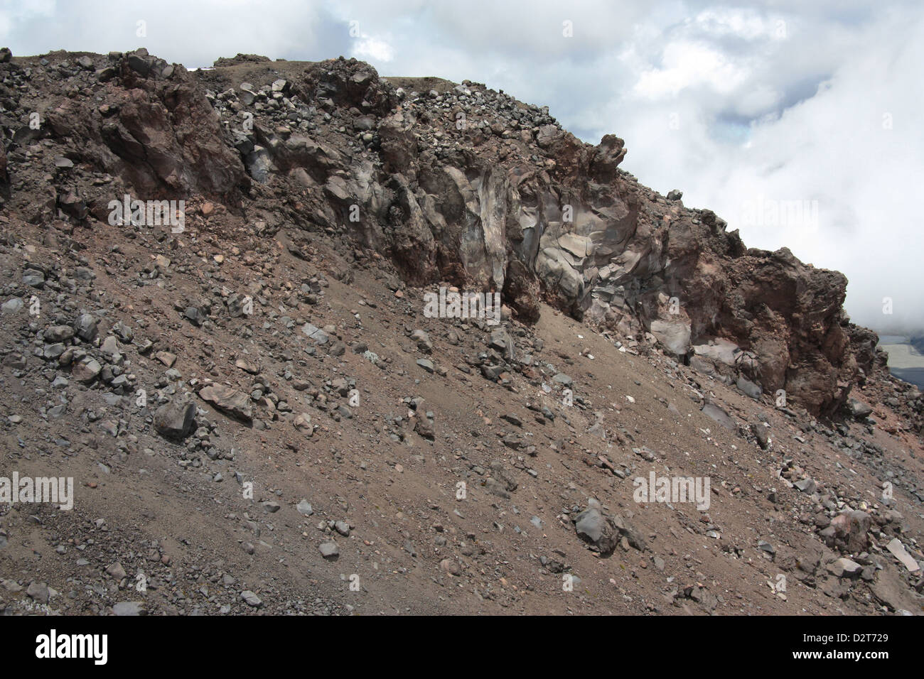 View from the Cotopaxi volcano, Ecuador. Volcanic rocks Stock Photo - Alamy