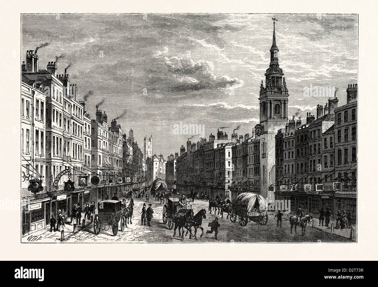 BOW CHURCH AND CHEAPSIDE IN 1750 LONDON Stock Photo - Alamy