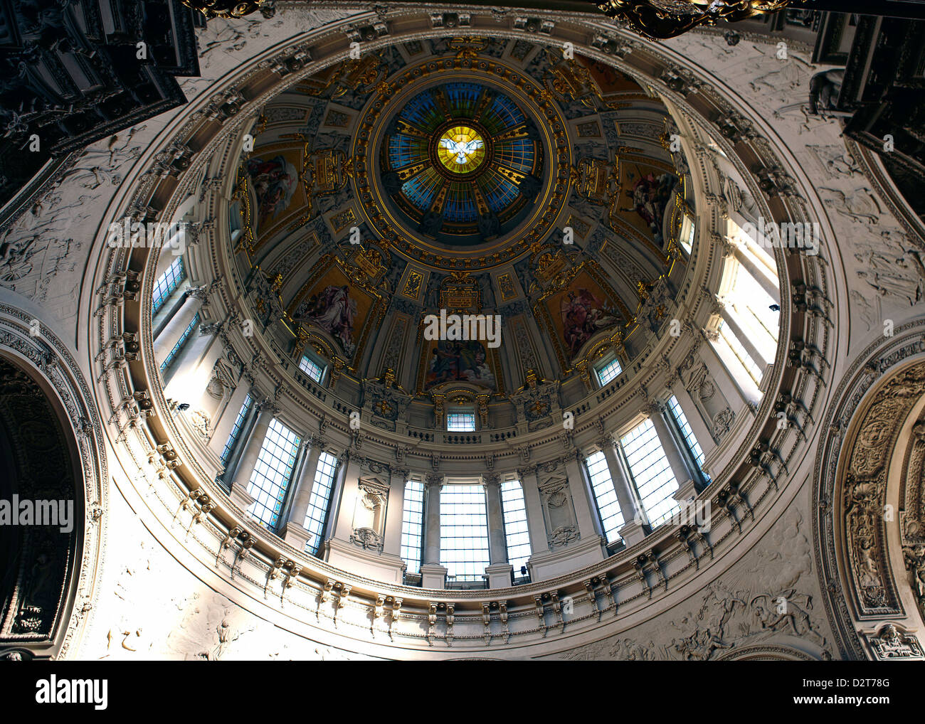 The dome, inside Berlin's Cathedral, Berlin, Germany, Europe Stock ...