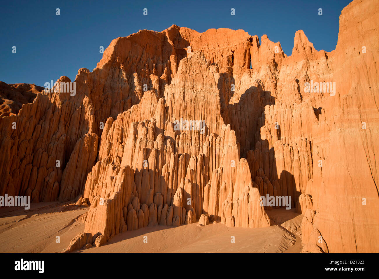 eroded rock formations of Cathedral Gorge State Park, Nevada, United ...