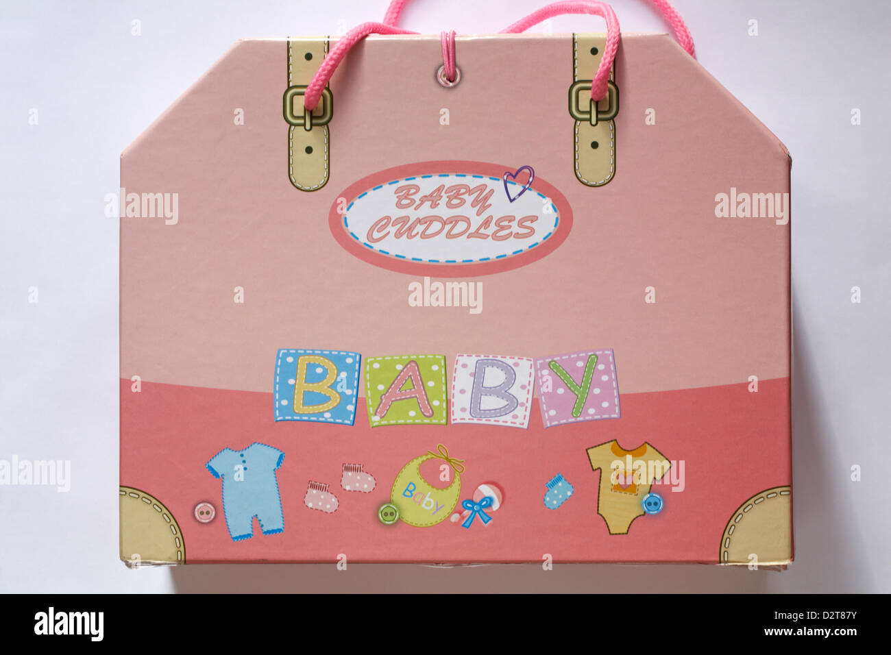 Baby cuddles case set on white background Stock Photo - Alamy