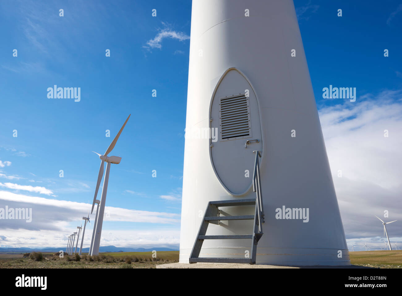 group of windmills for renewable electric energy production Stock Photo ...