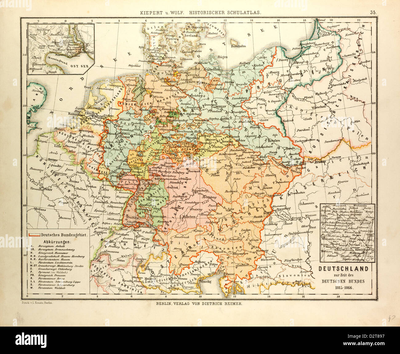 MAP OF GERMANY 1815 - 1866 Stock Photo - Alamy