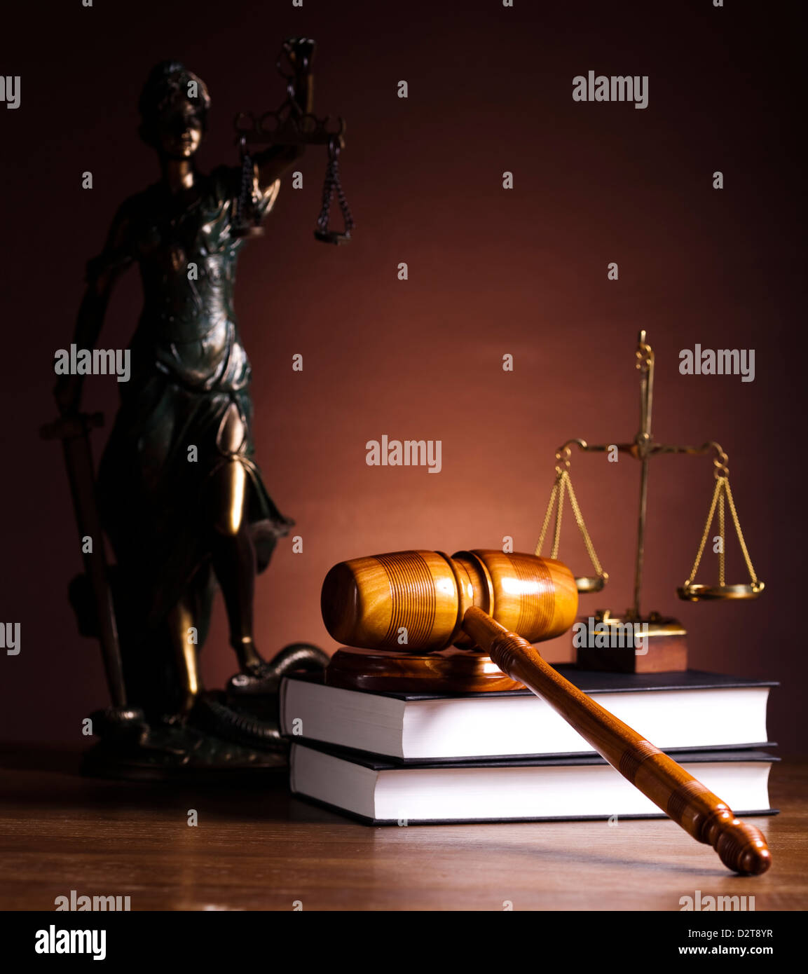 Law and justice concept, wooden gavel, scales of justice Stock Photo ...