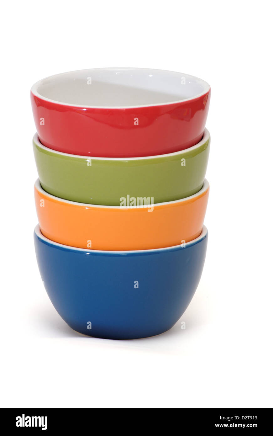 Stack of four porcelain bowls isolated on white background Stock Photo ...