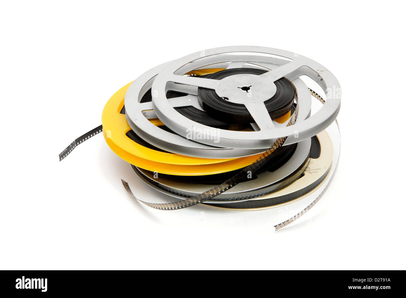 Stack of reels of old quarter-inch amateur celluloid film Stock Photo ...