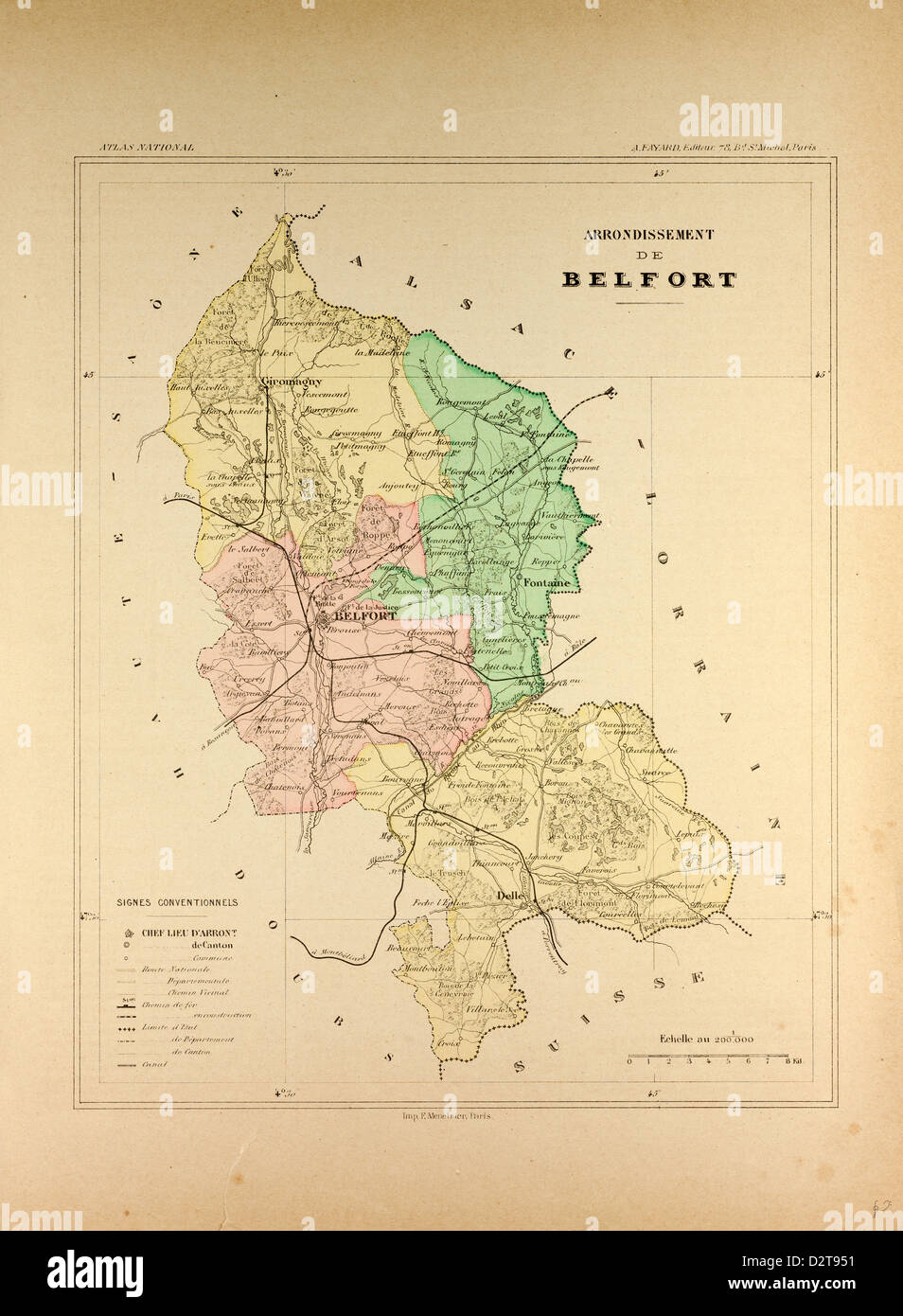 MAP OF BELFORT Stock Photo - Alamy