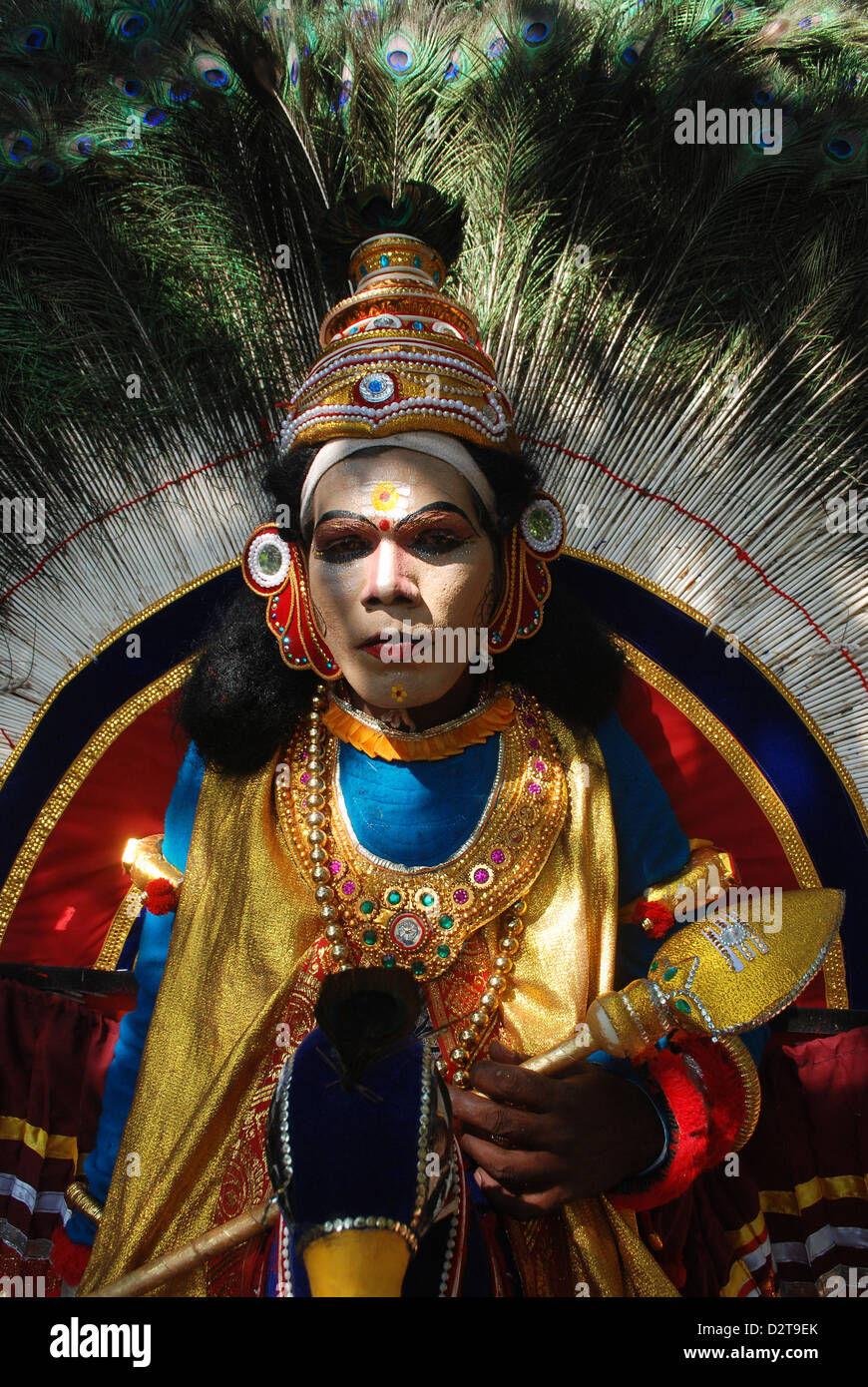 close up of peacock dancer,hindu temple,india Stock Photo - Alamy