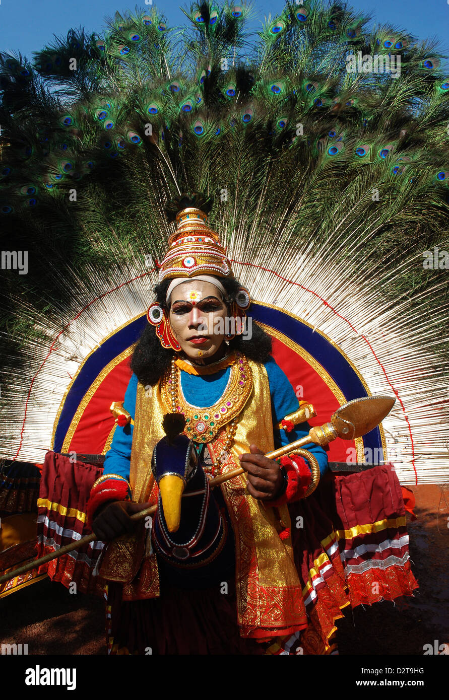 peacock dance ; a hindu temple art form,tamil nadu,india Stock Photo ...