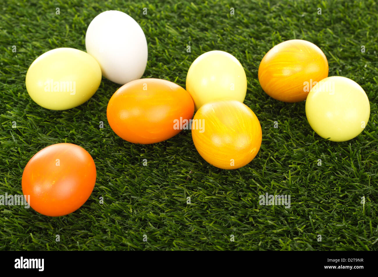 Easter eggs in grass Stock Photo - Alamy