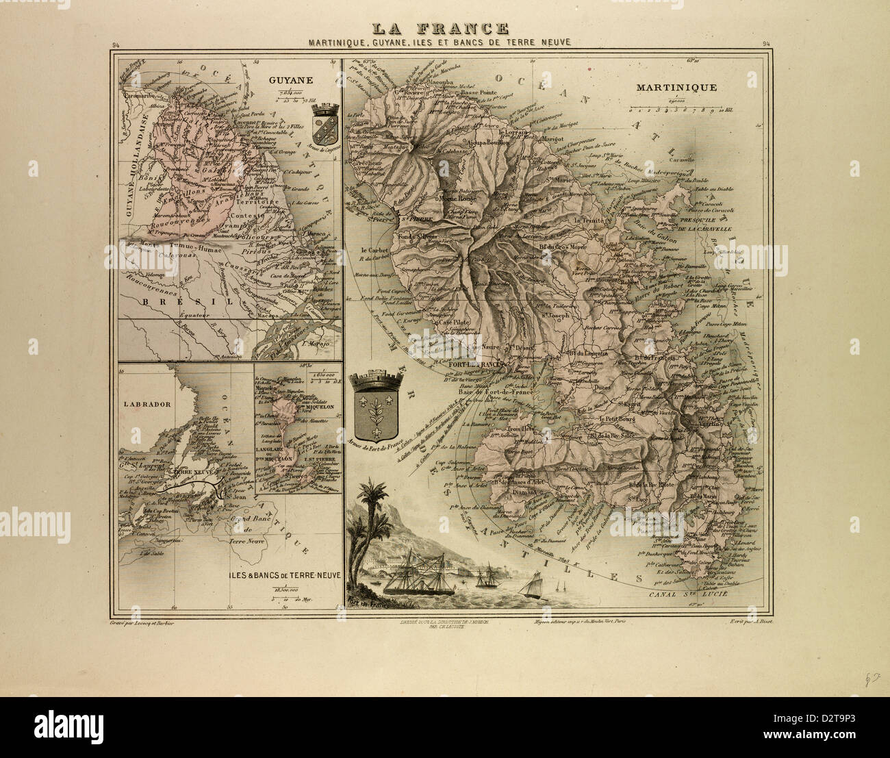 Martinique map hi-res stock photography and images - Alamy