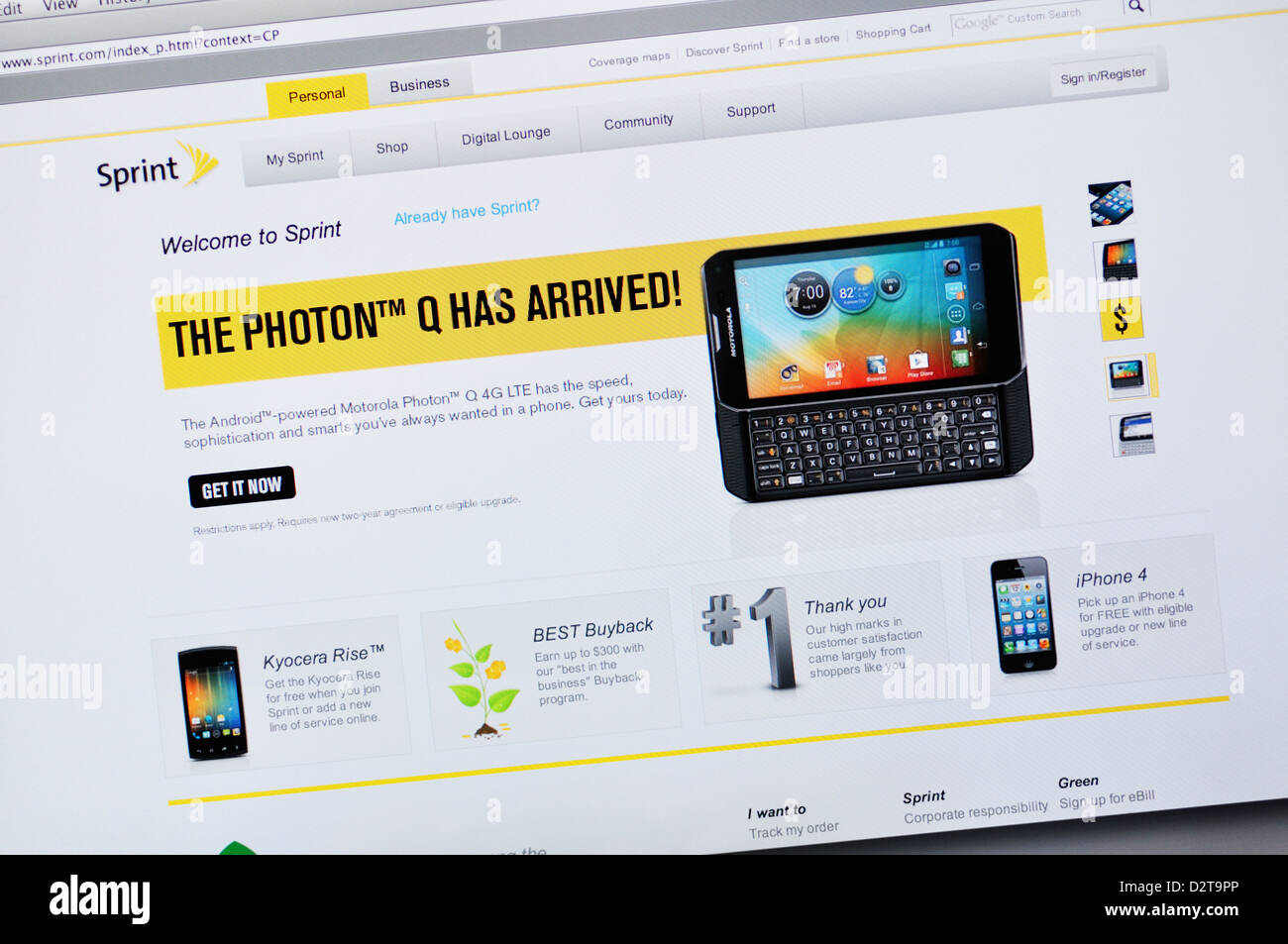 Sprint mobile phone services website Stock Photo - Alamy