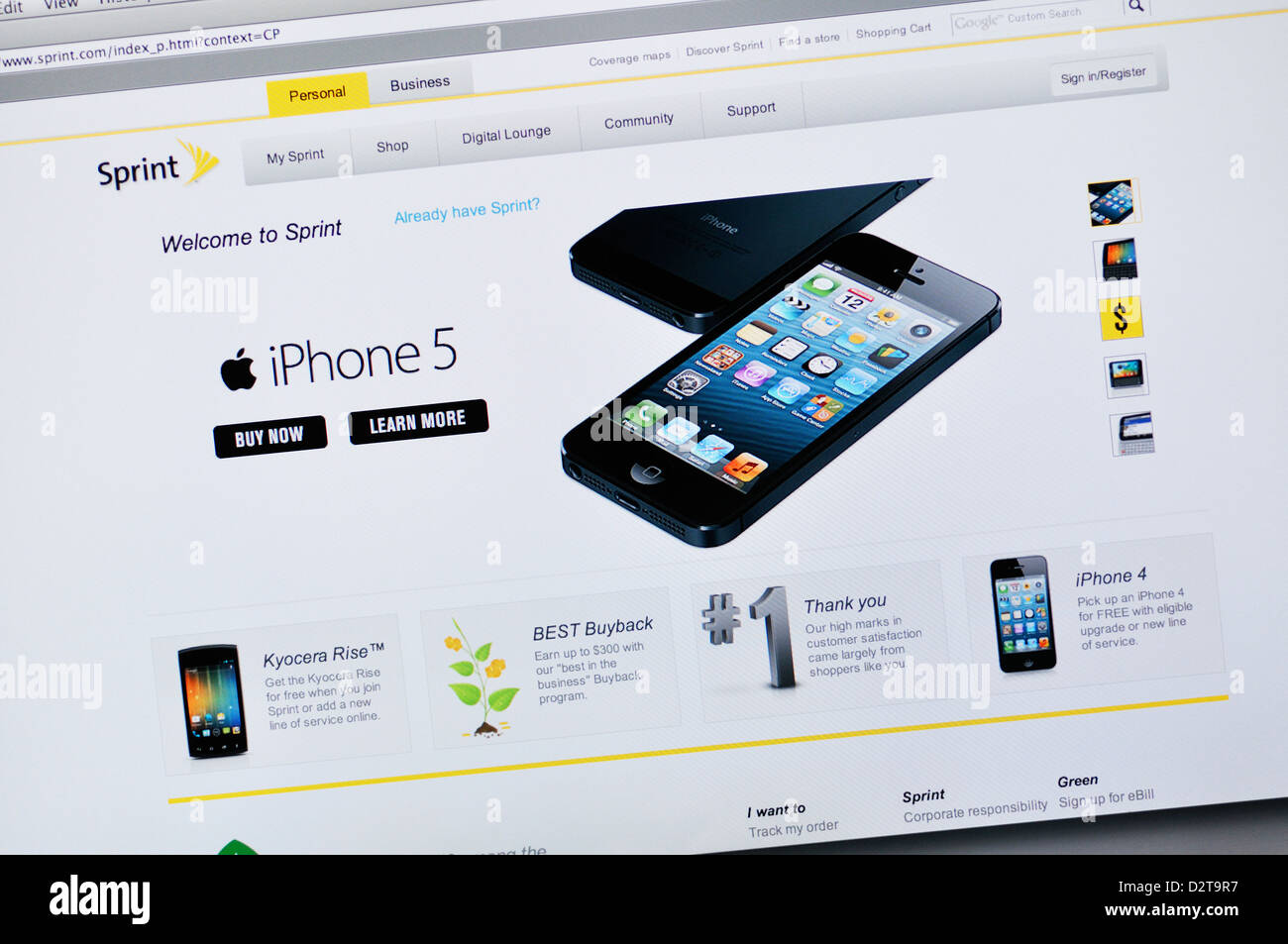 Sprint mobile phone services website Stock Photo - Alamy