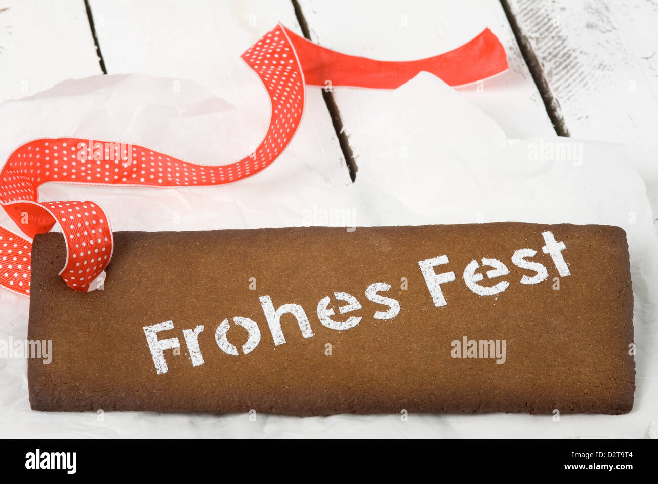 rectangular Christmas wreath with red ribbon Stock Photo - Alamy