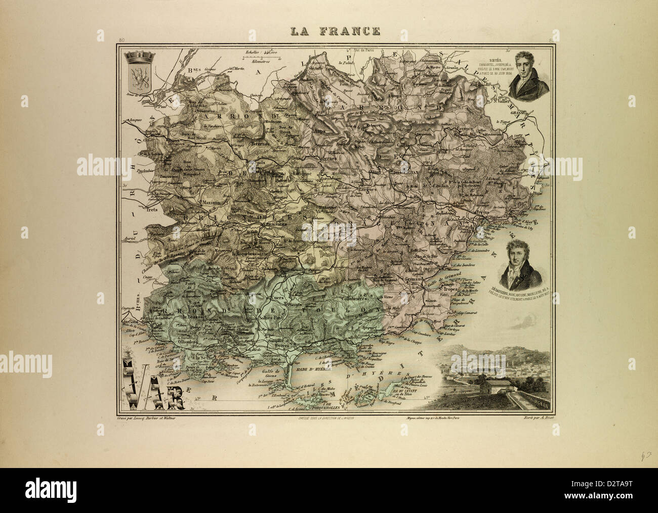 MAP OF VAR 1896 FRANCE Stock Photo - Alamy
